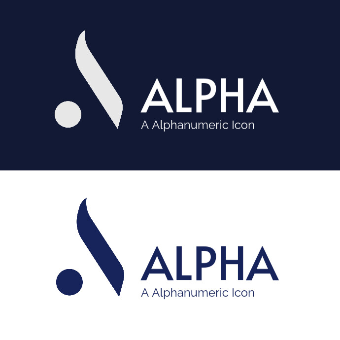 Purple Modern & Minimal Dark Blue And White A Alphanumeric Icon Letter ...