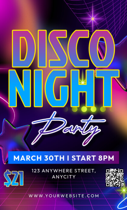 Copy of Purple Modern & Minimal Disco Night Party Legal As | PosterMyWall