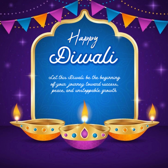 Purple Modern & Minimal Editable Diwali Card Logo Template | PosterMyWall