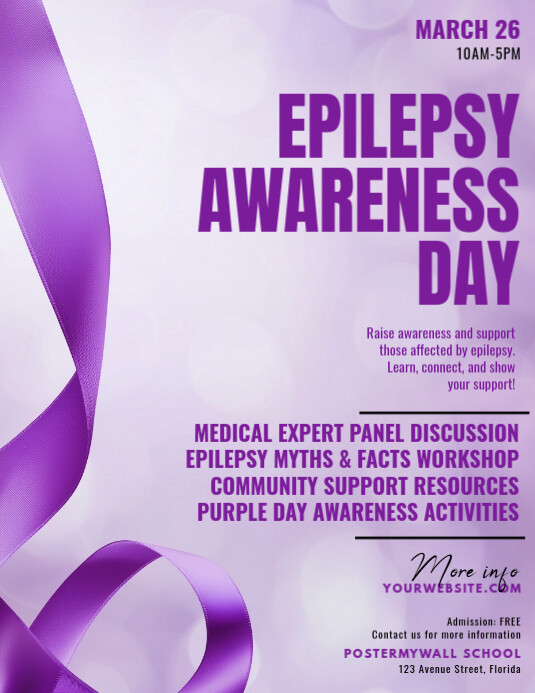 Copy of Purple Modern & Minimal Epilepsy Awareness Day Event Flyer (us ...