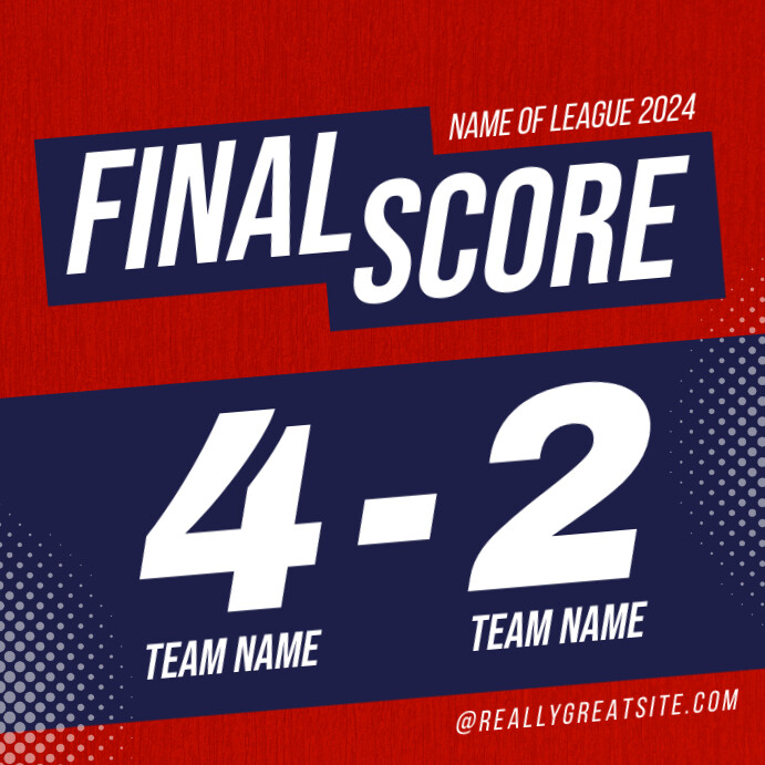 Purple Modern & Minimal Final Score Instagram Post Template | PosterMyWall