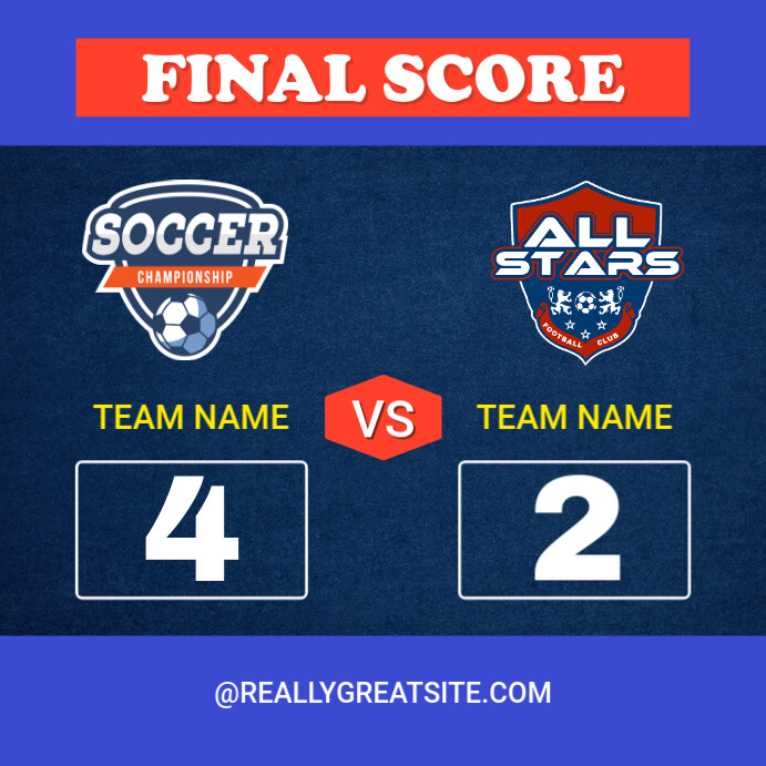 Purple Modern & Minimal Final Score Instagram Post Template | PosterMyWall