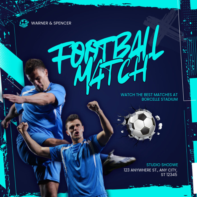 Purple Modern & Minimal Football Match Pos Instagram Template ...