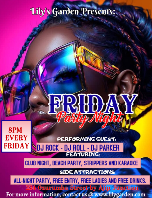 Copy of Purple Modern & Minimal Friday Party Flyer (us Letter ...