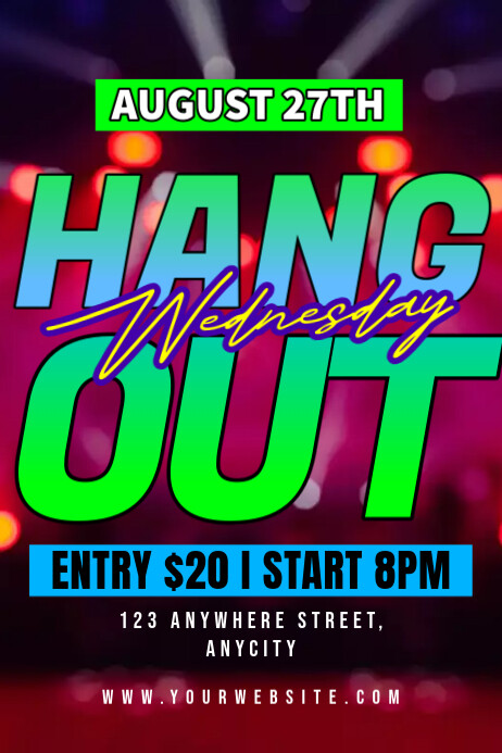Purple Modern & Minimal Hangout Wednesday Poster Template | PosterMyWall