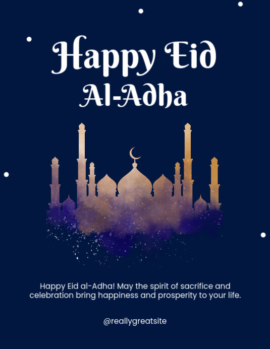 Copy of Purple Modern & Minimal Happy Eid Al-adha Flyer (us Letter ...