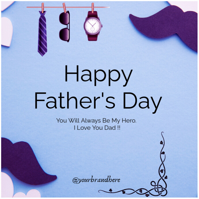 Copy of Purple Modern & Minimal Happy Fathers Instagr | PosterMyWall