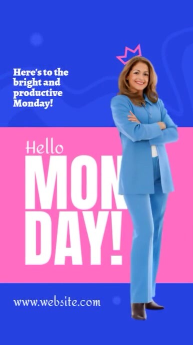 Purple Modern & Minimal Hello Monday Instagram Reel Template | PosterMyWall