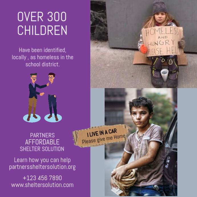 Purple Modern & Minimal Homeless Shelter Instagram Post Template ...