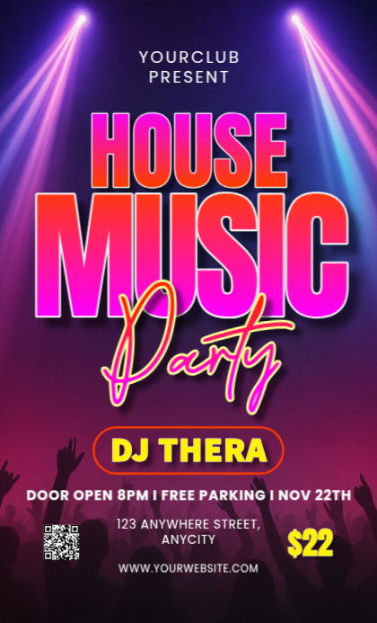 Purple Modern & Minimal House Music Party Legal As Template | PosterMyWall