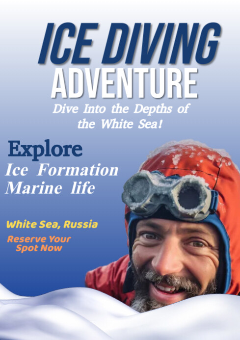 Purple Modern & Minimal Ice Diving Adventure A1 Template | PosterMyWall