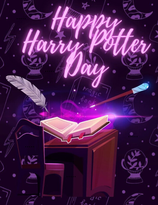 Copy of Purple Modern & Minimal International Harry Potter Day Flyer ...