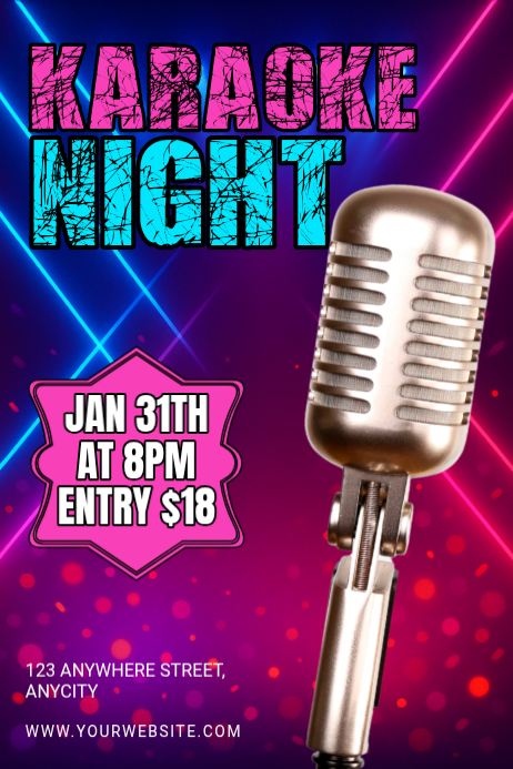 Purple Modern & Minimal Karaoke Night Poster Template | PosterMyWall