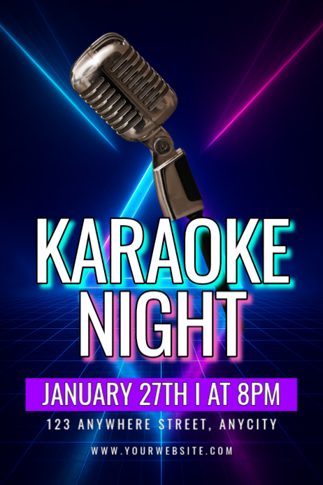 Purple Modern & Minimal Karaoke Night Poster Template | PosterMyWall