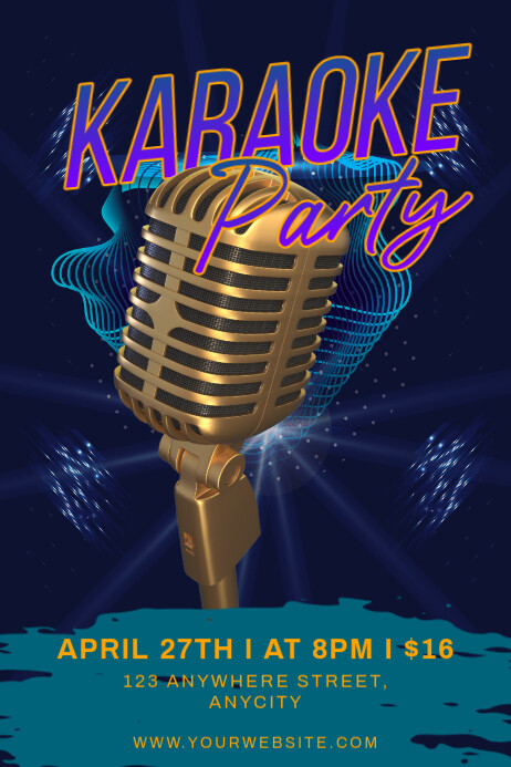 Purple Modern & Minimal Karaoke Party Poster Template | PosterMyWall