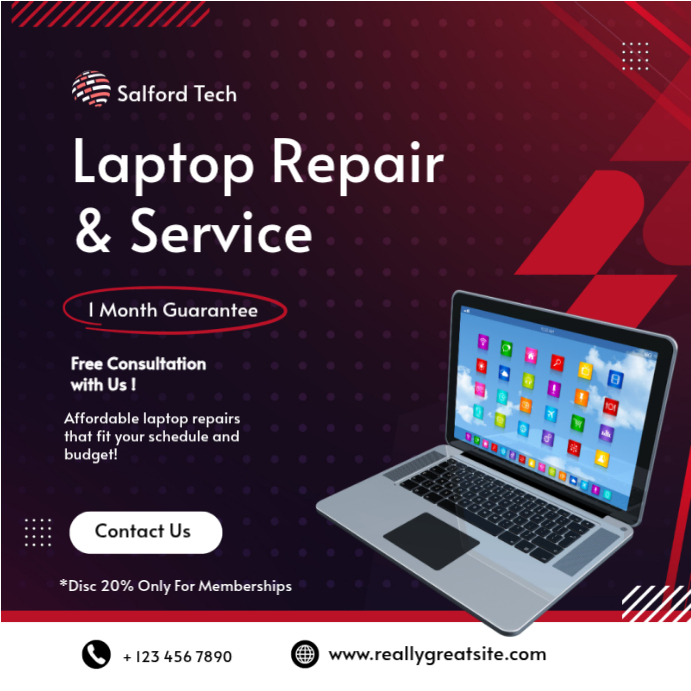Purple Modern & Minimal Laptop Repair And Services 2026 Instagram Post ...