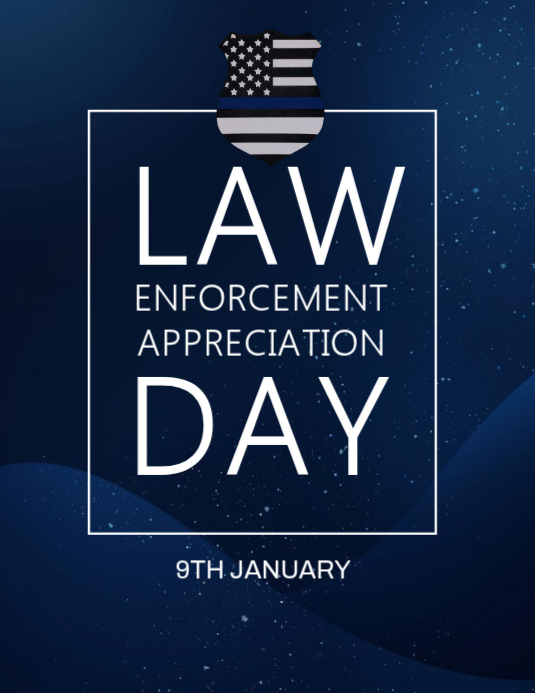 Purple Modern & Minimal Law Enforcement Appreciation Day Flyer (us ...