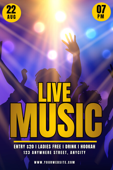 Purple Modern & Minimal Live Music Poster Template | PosterMyWall