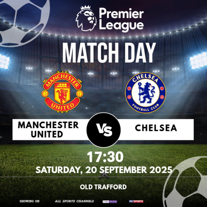 Copy of Purple Modern & Minimal Manchester United Vs Chelsea Instagram ...