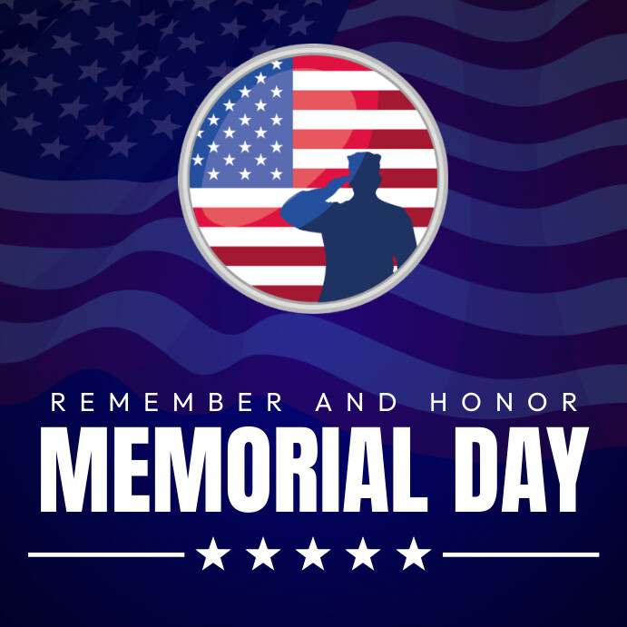 Purple Modern & Minimal Memorial Day Pos Inst Template | PosterMyWall