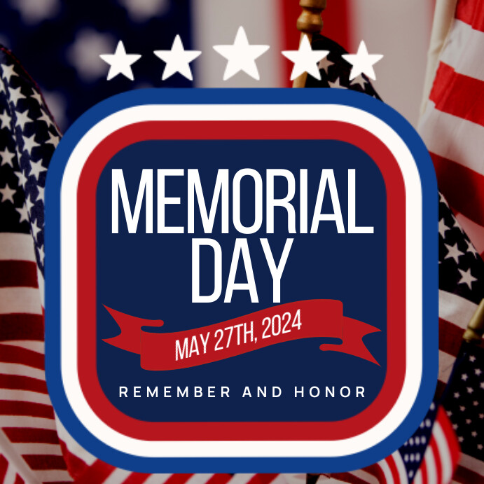 Purple Modern & Minimal Memorial Day Pos Inst Template | PosterMyWall