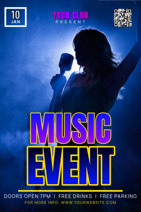 Purple Modern & Minimal Music Event Poster Template | PosterMyWall