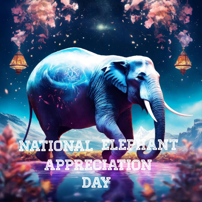 Purple Modern & Minimal National Elephant App Template | PosterMyWall