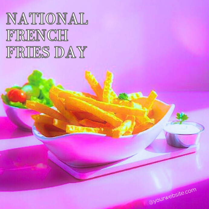 Purple Modern & Minimal National French Fries Day Instagram Post ...