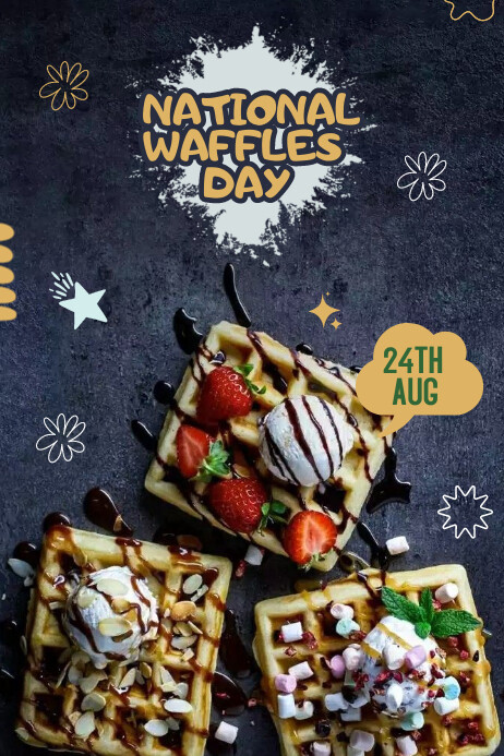 Plantilla de Purple Modern & Minimal National Waffle Day P | PosterMyWall