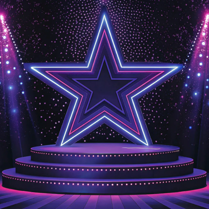 Purple Modern & Minimal Neon Star Stage Instagram Post Template ...