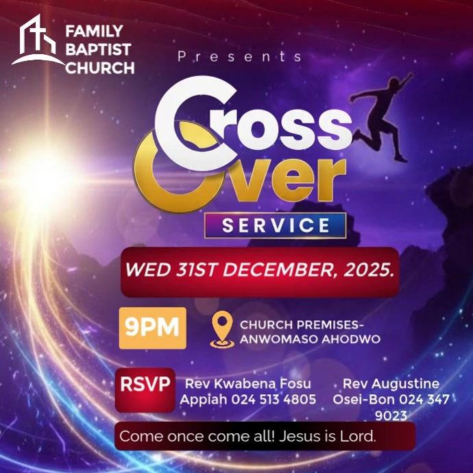 Plantilla de Purple Modern & Minimal New Year Church Flyer Crossover ...