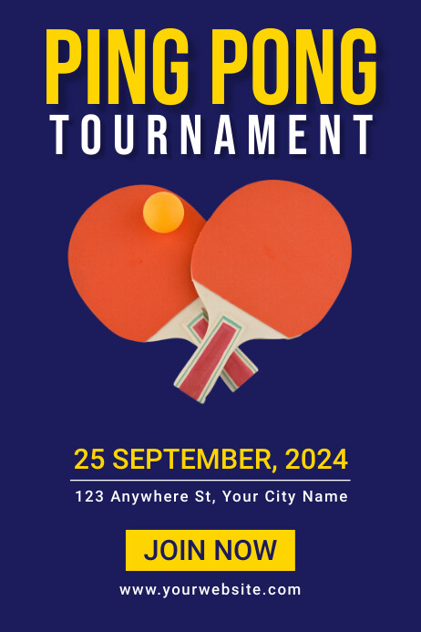 Purple Modern & Minimal Ping Pong Poster Template | PosterMyWall