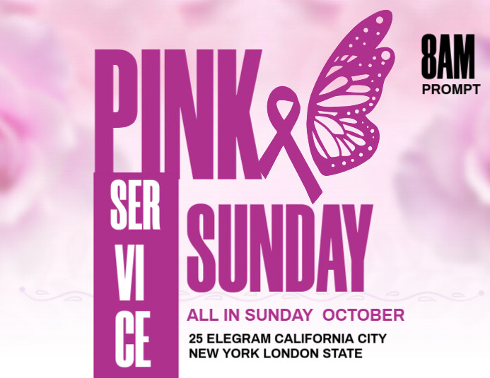 Copy of Purple Modern & Minimal Pink Sunday Service B | PosterMyWall
