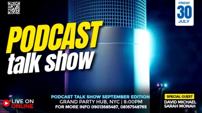 Purple Modern & Minimal Podcast Talk Show Design Template Digital ...