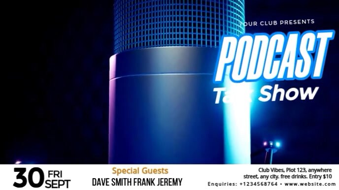 Purple Modern & Minimal Podcast Talk Show Video Digital Display (16:9 ...