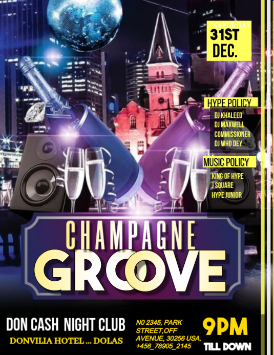 Copy of Purple Modern & Minimal Pop, Fizz, Clink – Champagne Party ...