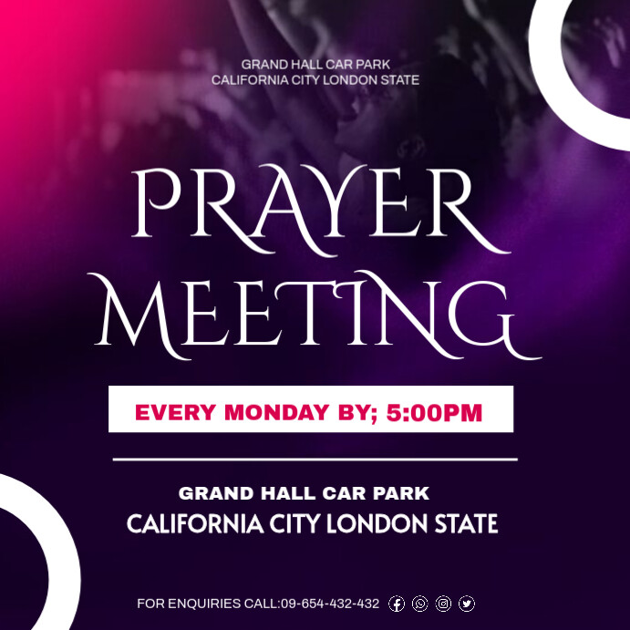 Copy of Purple Modern & Minimal Prayer Meeting Template Design ...