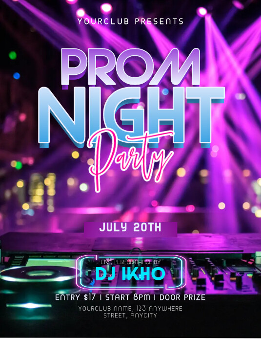Copy of Purple Modern & Minimal Prom Night Pamflet (l | PosterMyWall