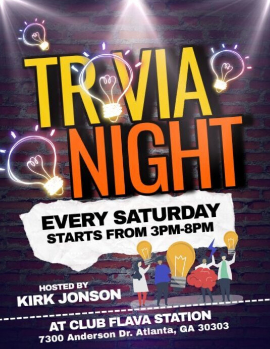 Purple Modern & Minimal Quiz And Trivia Nights Flyers Flyer (us Letter ...