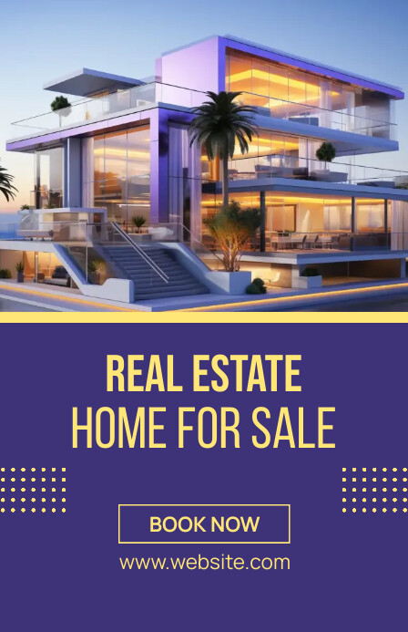 Purple Modern & Minimal Real Estate Tabloid Template | PosterMyWall