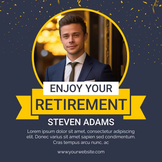 Purple Modern & Minimal Retirement Instagram Template | PosterMyWall