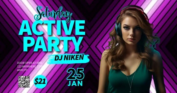 Purple Modern & Minimal Saturday Active Party Gambar Bersama Facebook ...