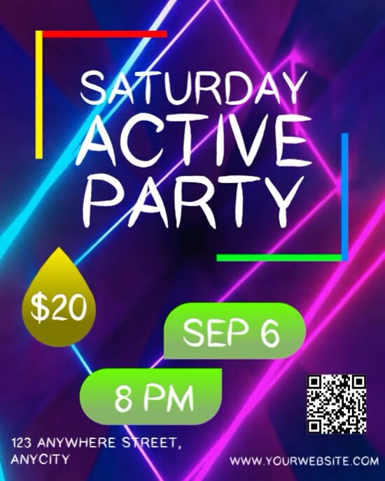 Copy of Purple Modern & Minimal Saturday Active Party Instagram ...