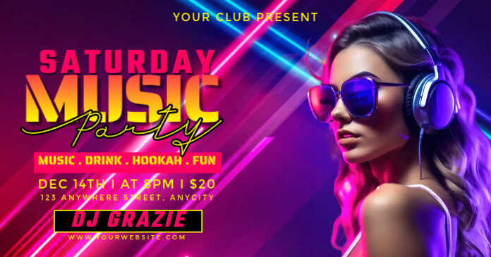 Purple Modern & Minimal Saturday Music Party Gambar Bersama Facebook ...