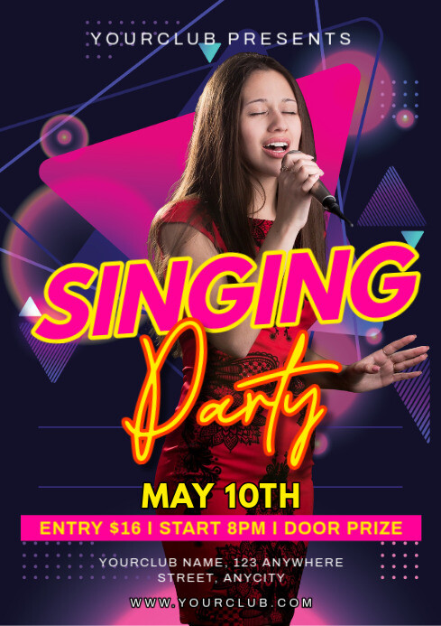 Purple Modern & Minimal Singing Party A2 Template | PosterMyWall