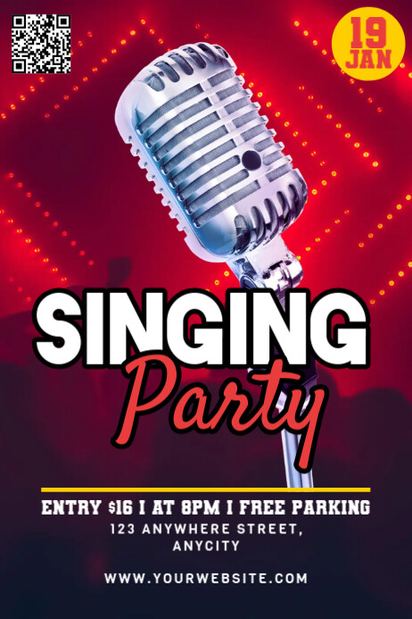 Purple Modern & Minimal Singing Party Poster Template | PosterMyWall