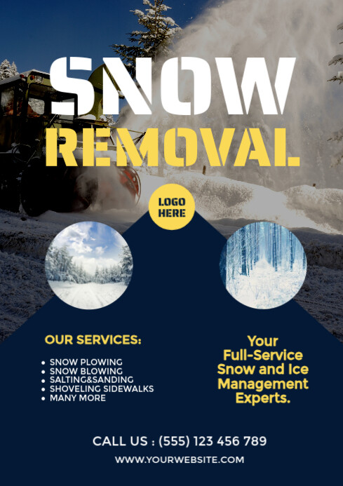 Purple Modern & Minimal Snow Removal A4 Template | PosterMyWall
