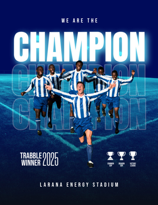 Purple Modern & Minimal Soccer Team Winner Flyer (us Letter) Template ...