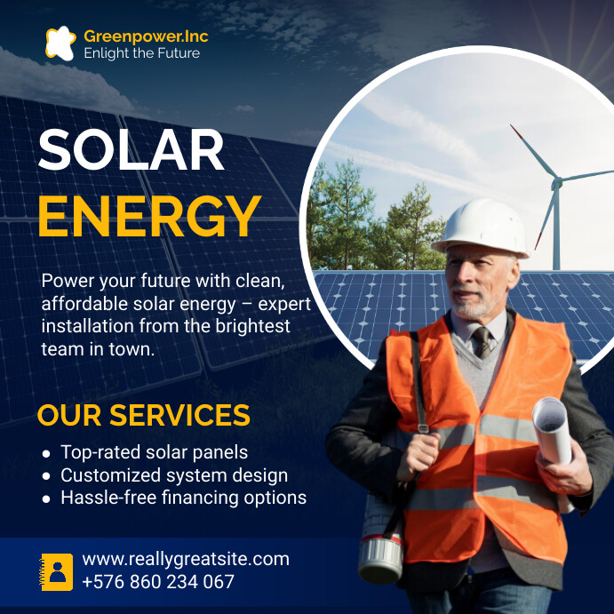 Purple Modern & Minimal Solar Energy Square ( Template | PosterMyWall