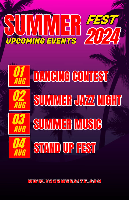Purple Modern & Minimal Summer Fest Tabloid Template | PosterMyWall